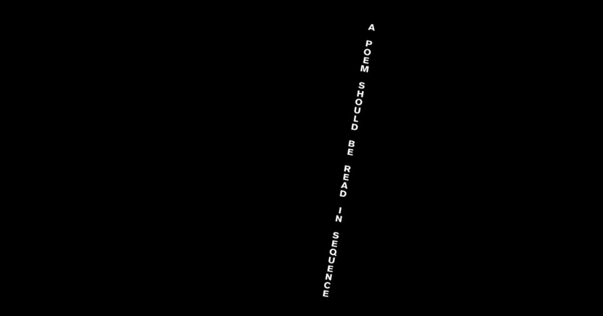 A Poem Should Be Read In Sequence — Vorbrenner
